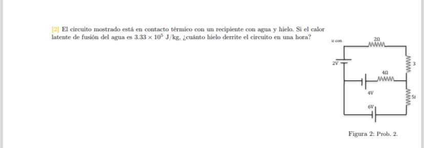 Solved [2] ﻿El circuito mostrado está ﻿en contacto térmico | Chegg.com