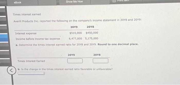 Solved eBook Times interest earned