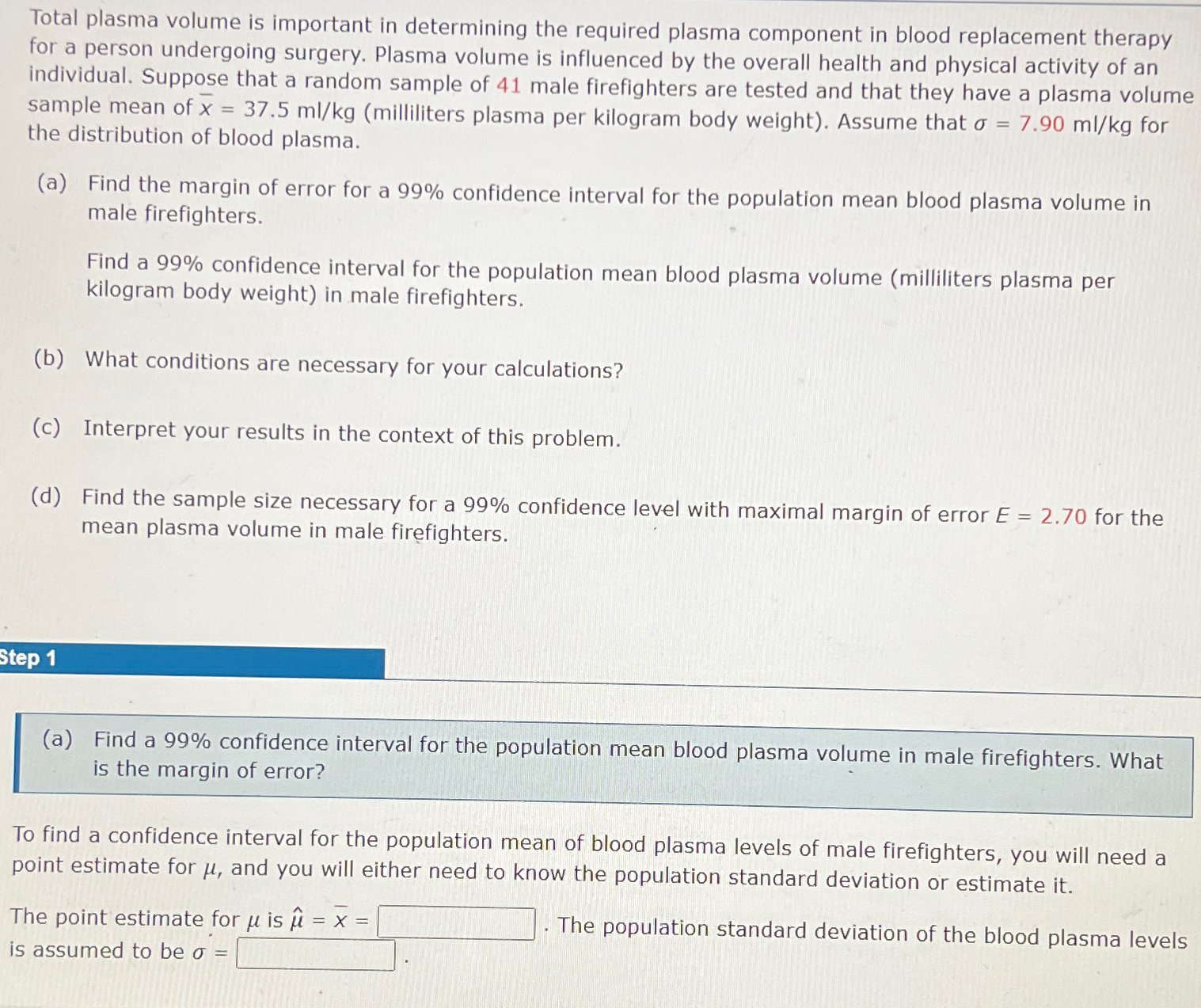 Solved Total plasma volume is important in determining the | Chegg.com