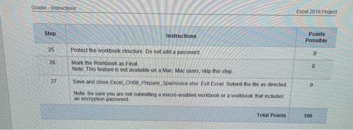 Grader-instructions Excel 2019 | Chegg.com