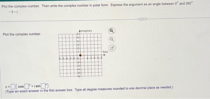 Solved Plot the complex number. Then write the complex | Chegg.com
