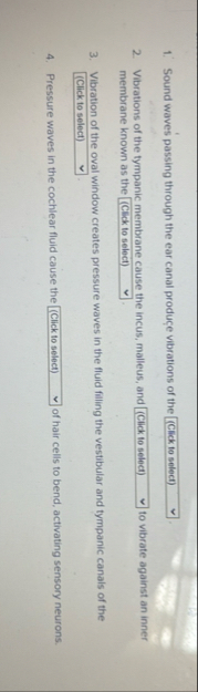 Solved Sound waves passing through the ear canal produce | Chegg.com