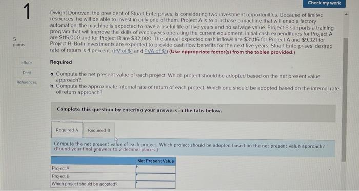 Solved problem 16-19A (Algo) using net present value and | Chegg.com