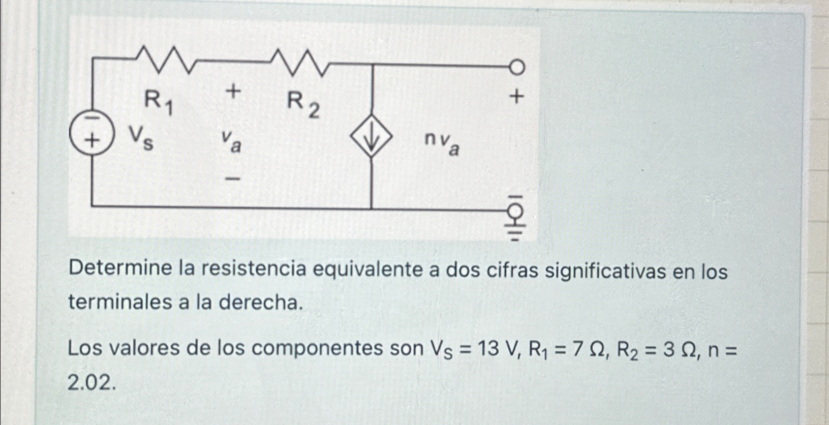 Solved Determine la resistencia equivalente a dos cifras | Chegg.com