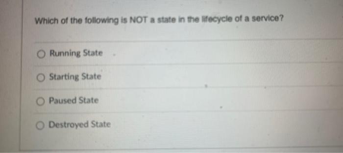 Solved Which of the following is NOT a state in the | Chegg.com