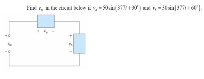 Solved Find en in the circuit below if ve = 50 sin (377t | Chegg.com