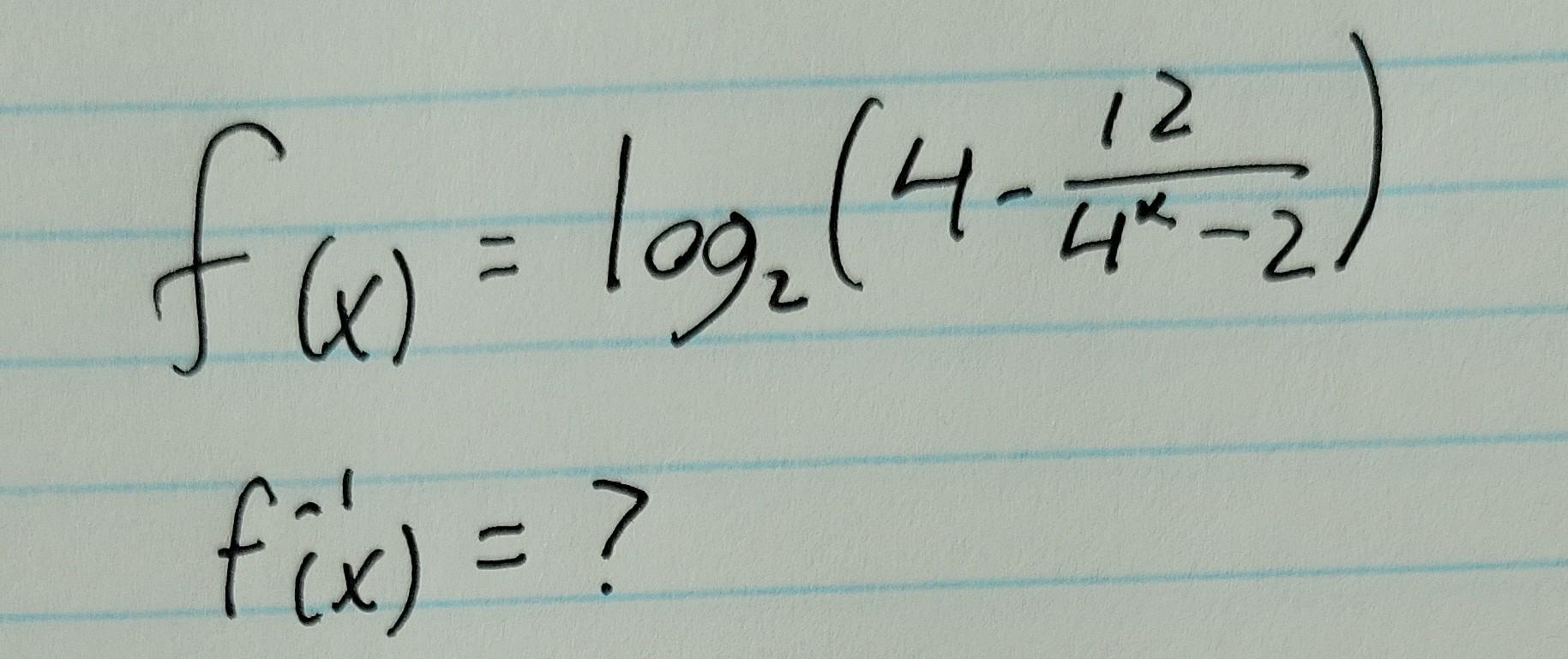 Solved f(x)=log2(4−4x−212) f−1(x)=? | Chegg.com