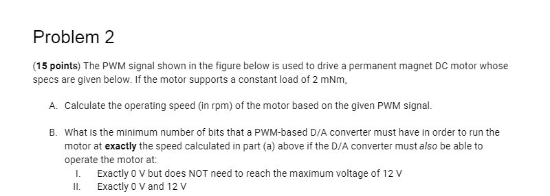 Problem 2(15 ﻿points) ﻿The PWM signal shown in the | Chegg.com
