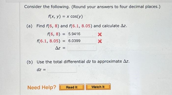 Solved Consider the following. (Round your answers to four | Chegg.com