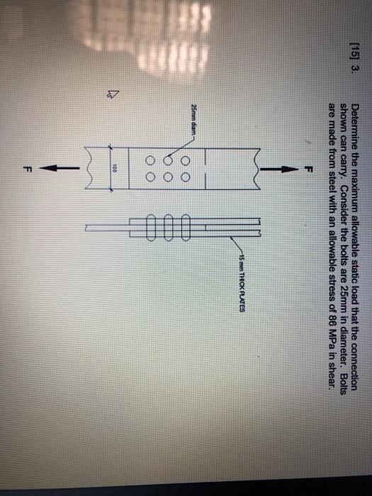 Solved [15] 3. Determine the maximum allowable static load | Chegg.com