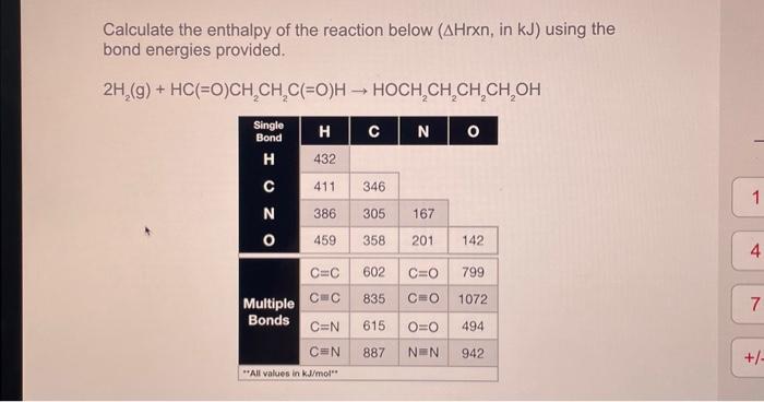 Solved Calculate the enthalpy of the reaction below ( ΔHrxn, | Chegg.com