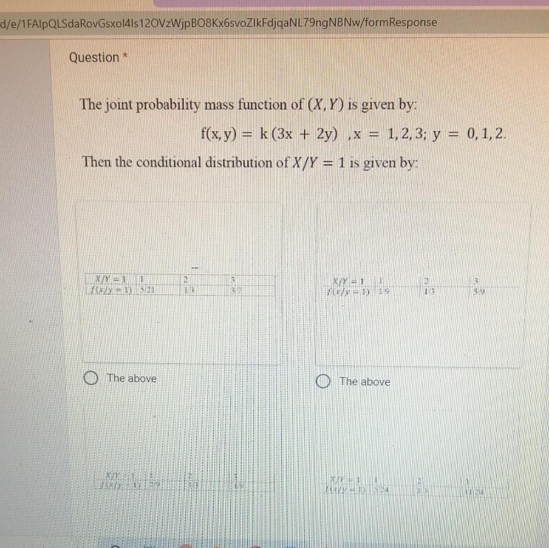Solved The joint probability mass function of (X,Y) is given | Chegg.com