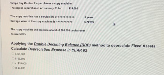 Solved Applying the Double Declining Balance (DDB) method to | Chegg.com