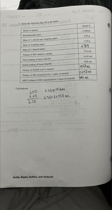 Solved Calculatione: 2.502.500.202.30967homL230×2×75.0 mL | Chegg.com