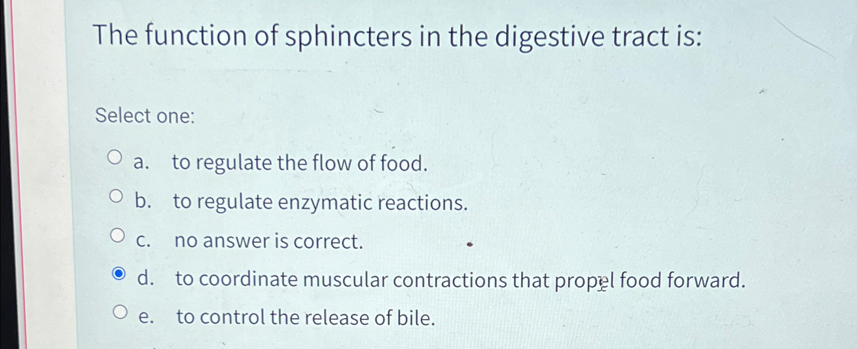 Solved The function of sphincters in the digestive tract | Chegg.com