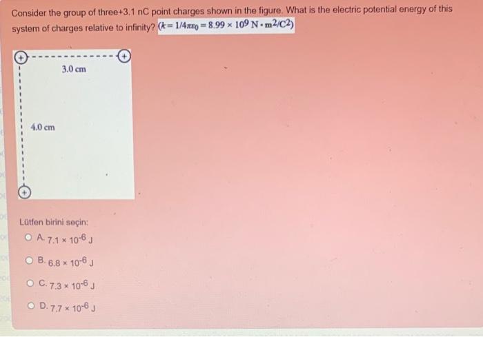 Solved Consider the group of three +3.1nC point charges | Chegg.com