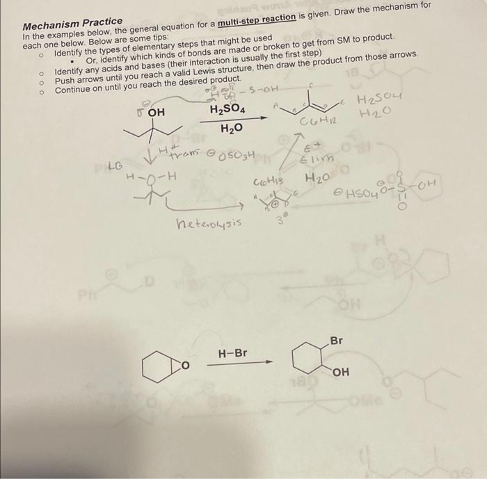 Solved Mechanism Practice In the examples below, the general | Chegg.com
