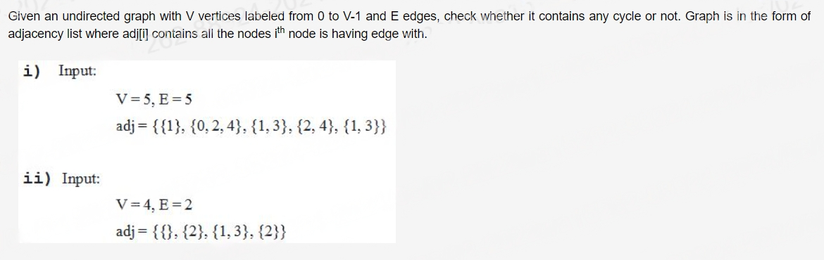 Solved Given an undirected graph with V ﻿vertices labeled | Chegg.com