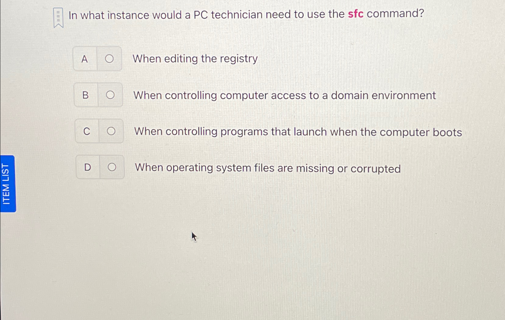 Solved In what instance would a PC technician need to use | Chegg.com