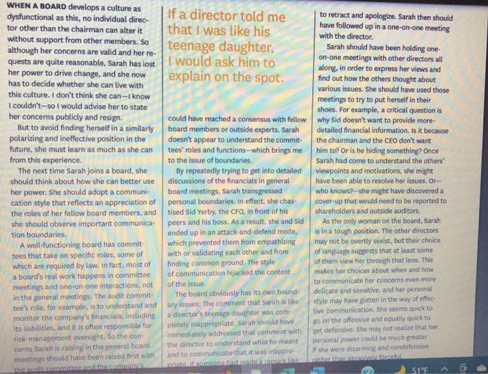 Solved Foto inally, Sarah thought. J.P. Offutt, the CEO, | Chegg.com