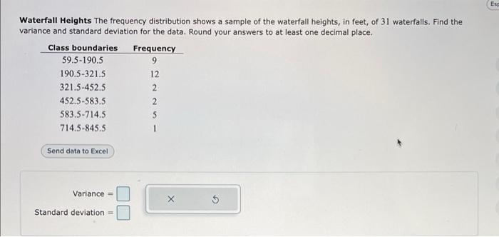 Solved Waterfall Heights The frequency distribution shows a | Chegg.com