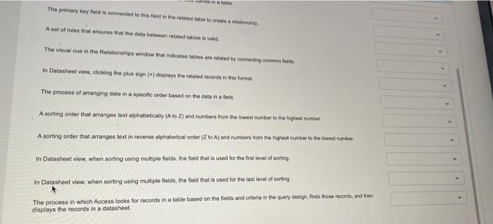 Solved 1) Match each term in the second column with its | Chegg.com