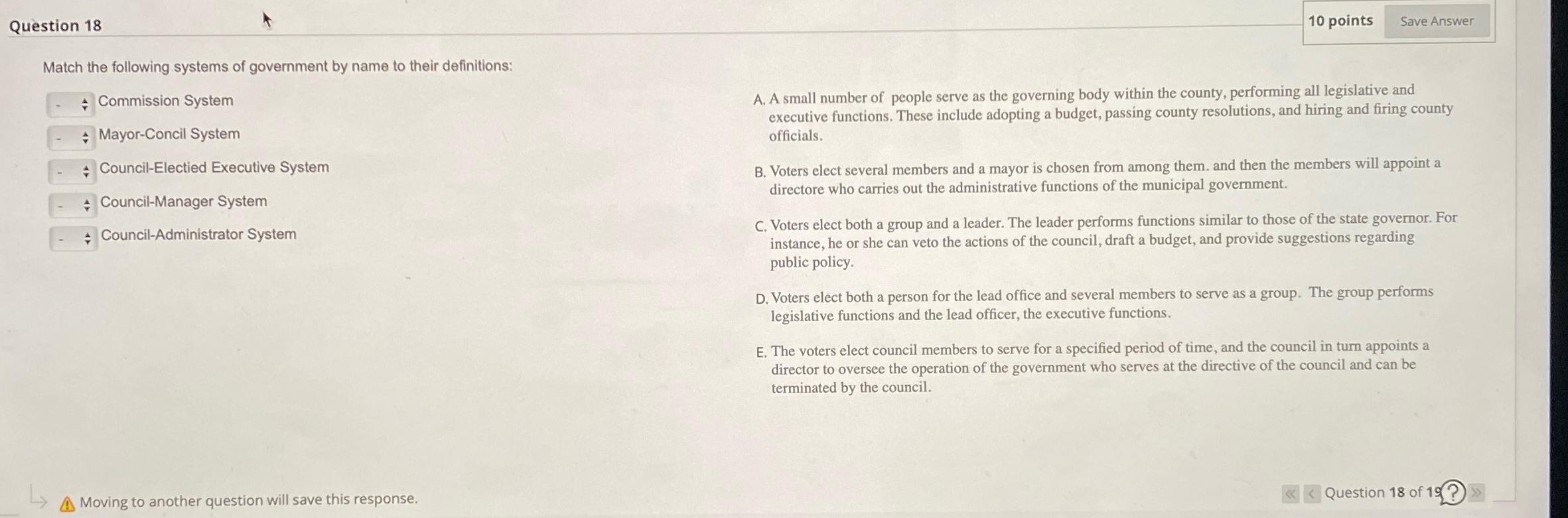 Solved Question 1810 ﻿pointsMatch the following systems of | Chegg.com
