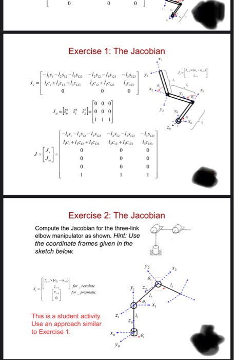 Exercise 2: Compute the Jacobian for the three- link | Chegg.com