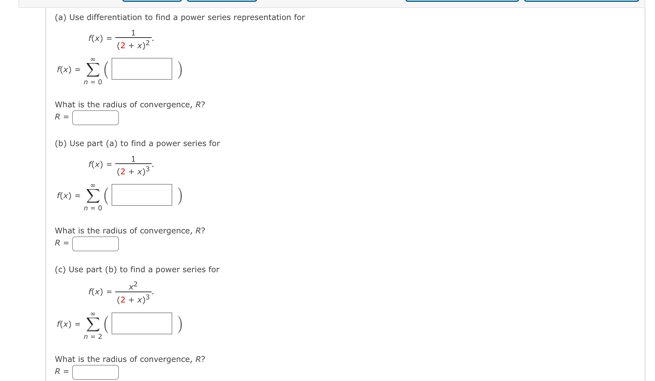 (a) ﻿Use differentiation to find a power series | Chegg.com