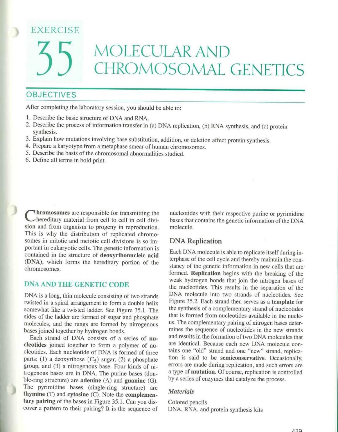 Figure 35.1 DNA structure. A. The double helix of a | Chegg.com