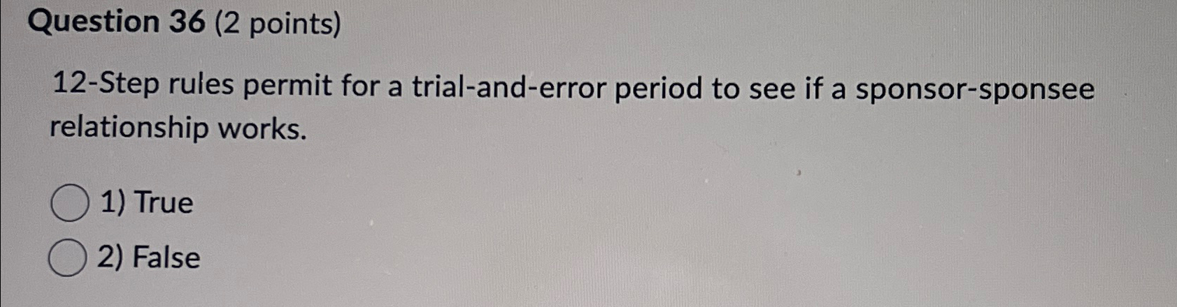 Solved Question 36 (2 ﻿points)12-Step rules permit for a | Chegg.com