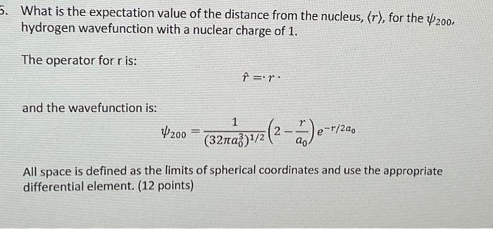 Solved What is the expectation value of the distance from | Chegg.com