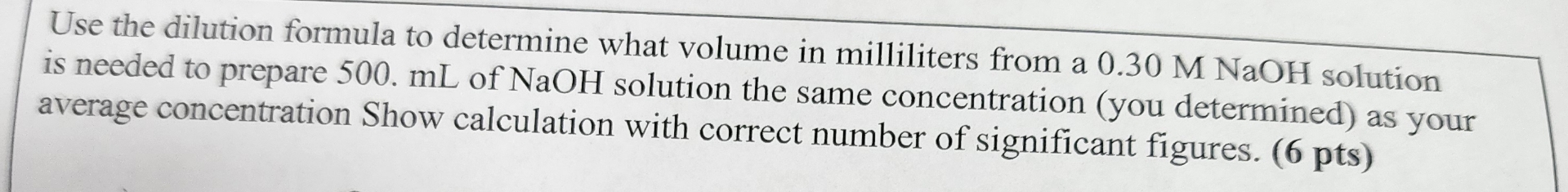 Solved Use the dilution formula to determine what volume in | Chegg.com