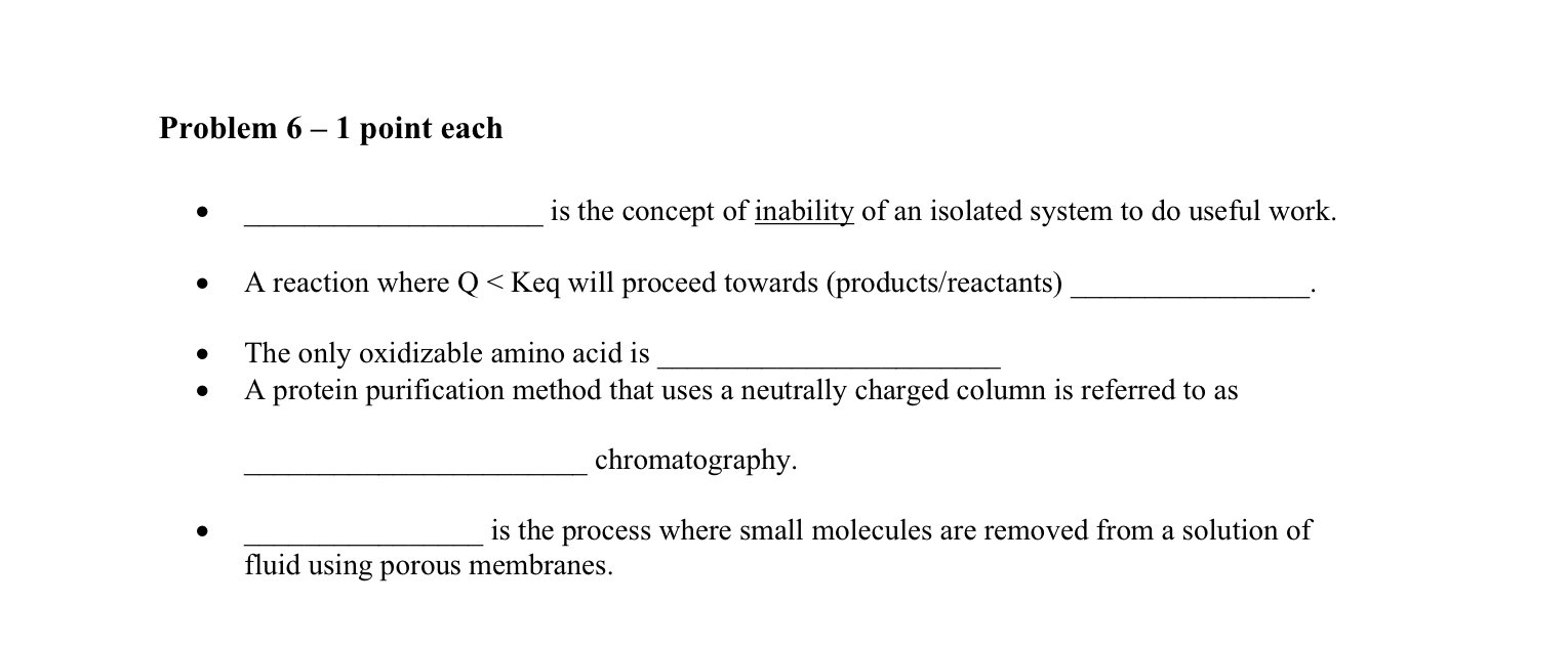 Solved Problem 6 - 1 ﻿point eachis the concept of inability | Chegg.com
