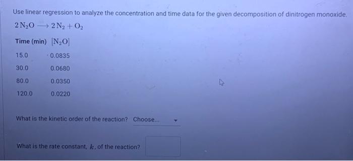 Solved Use linear regression to analyze the concentration | Chegg.com
