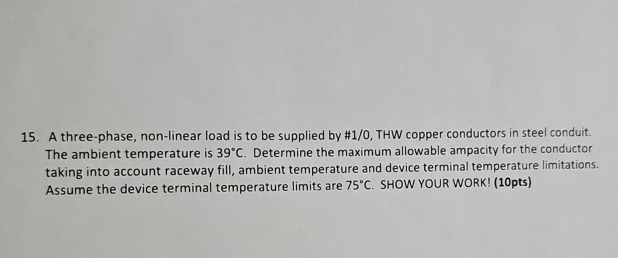 Solved A three-phase, non-linear load is to be supplied by | Chegg.com