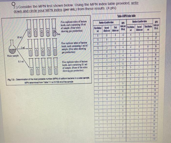 Solved Consider the MPN test shown below. Using the MPN | Chegg.com