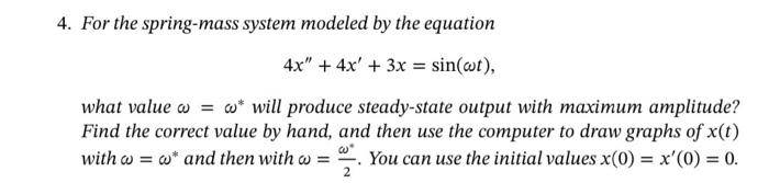 Solved Exercises 3.5. In problems 1-4 you will need to do | Chegg.com