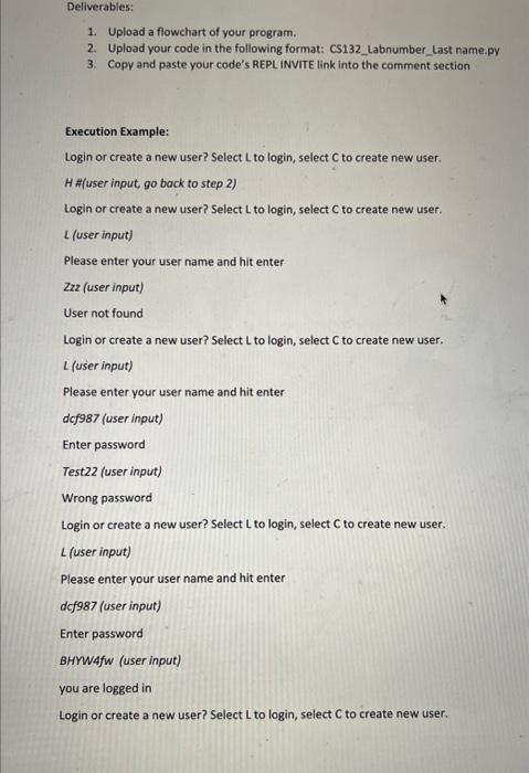 Solved Create A User Login System Your Code Should Do The