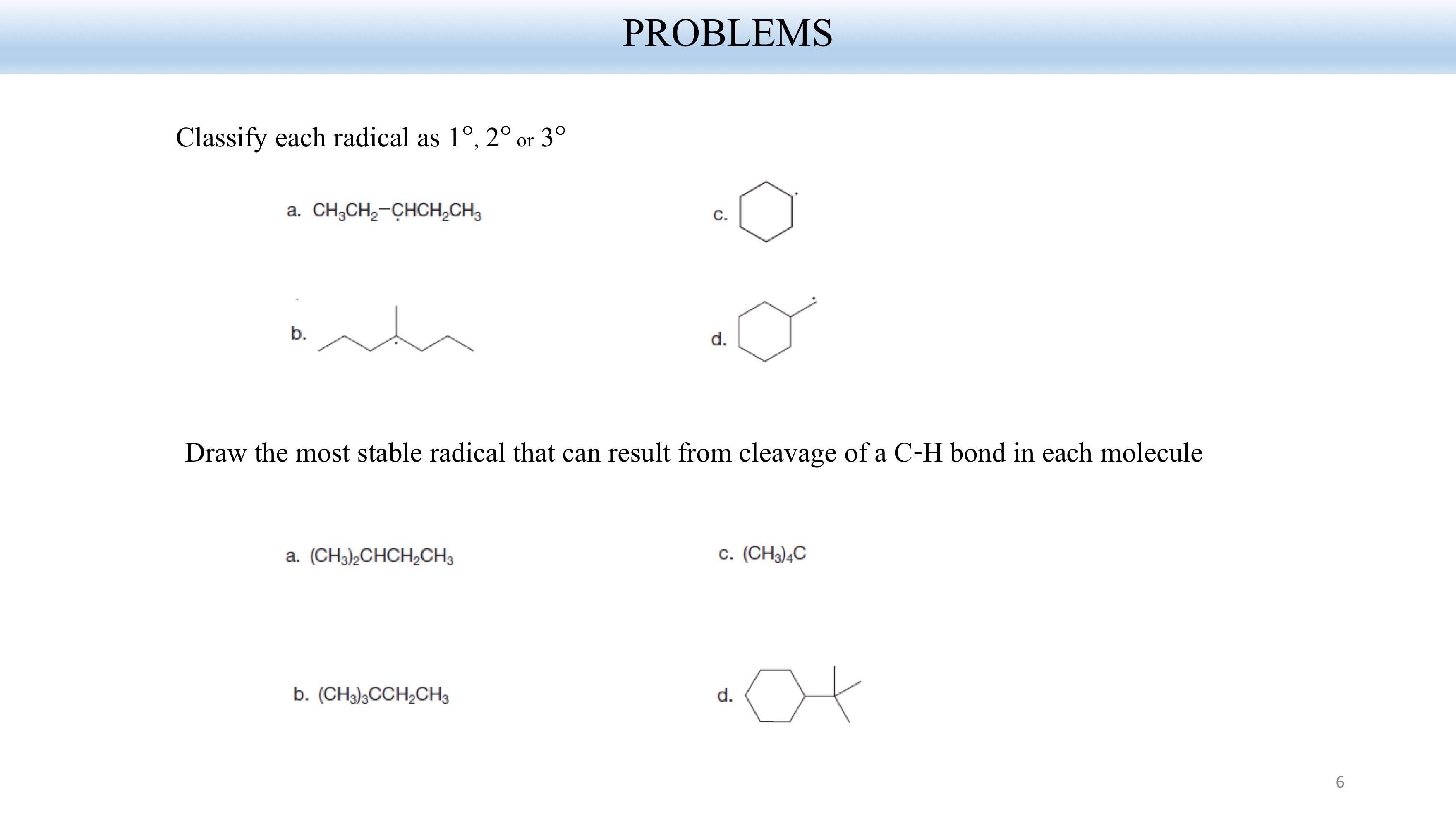 Solved Classify each radical as 1°,2° ﻿or | Chegg.com