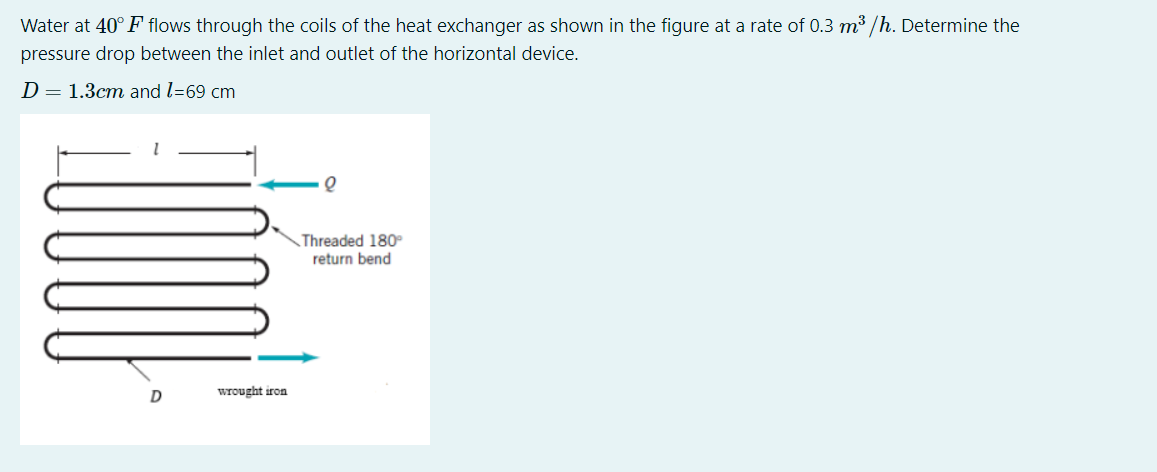 Solved Water at 40°F ﻿flows through the coils of the heat | Chegg.com