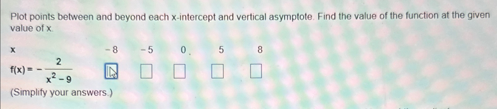 Solved Plot points between and beyond each x-intercept and | Chegg.com