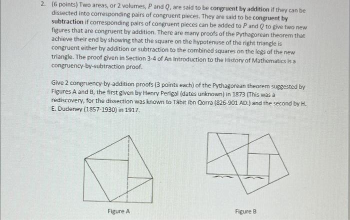 Solved 2. (6 points) Two areas, or 2 volumes, P and Q, are | Chegg.com