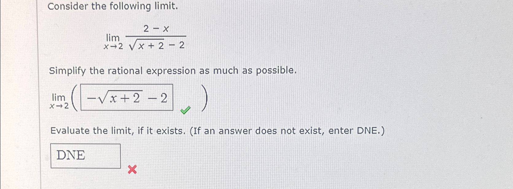 Solved Consider the following limit.limx→22-xx+22-2Simplify | Chegg.com