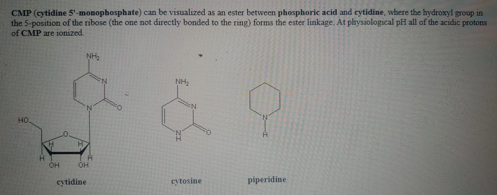Solved draw a structural formula for CMP showing the charges | Chegg.com