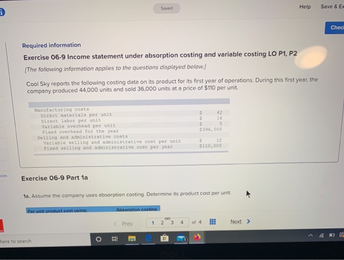 Solved Saved Help Save & EX Check Required information | Chegg.com