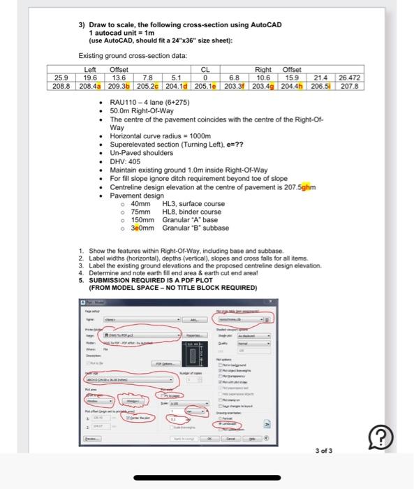 Solved 3) Draw to scale, the following cross-section using | Chegg.com