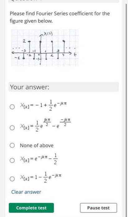 Solved Please find Fourier Series coefficient for the figure | Chegg.com