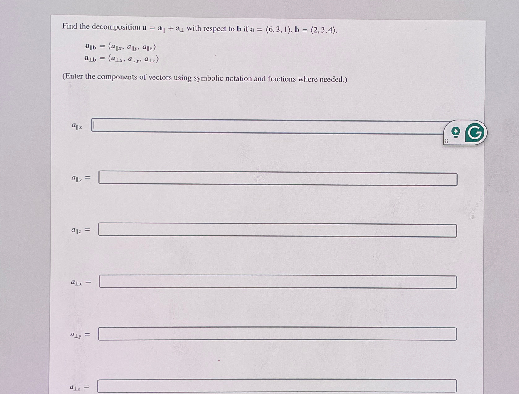 Solved Find the decomposition with respect to b ﻿if | Chegg.com
