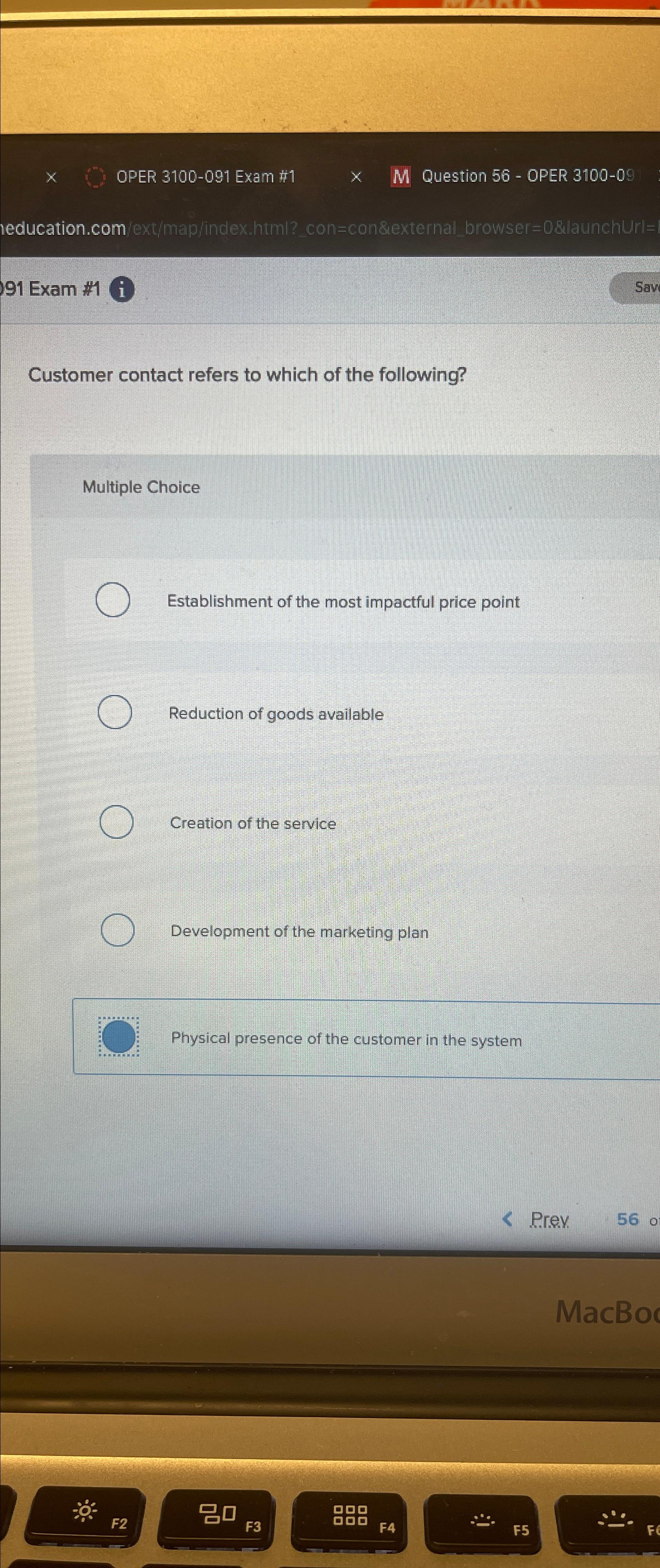 Solved 91 ﻿Exam #1Customer contact refers to which of the | Chegg.com